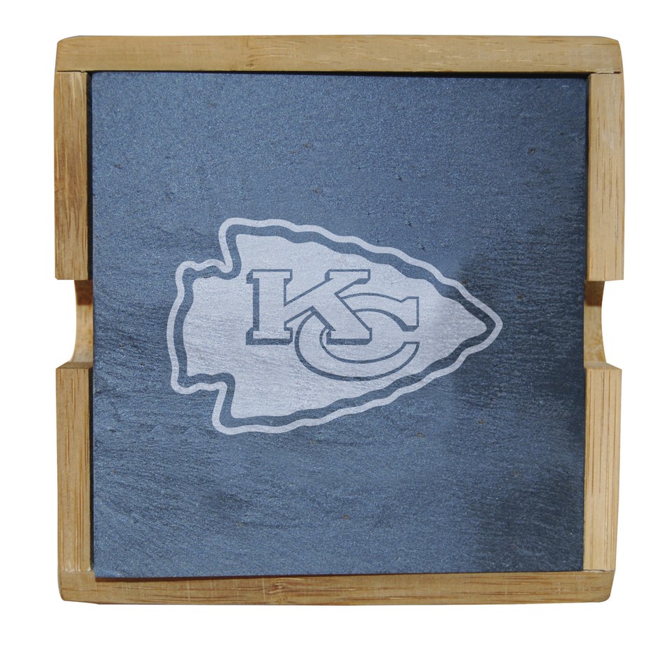 Kansas City Chiefs Slate Square Coaster Set | eBay