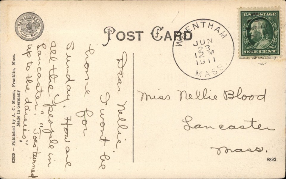 Public Library Wrentham Massachusetts vintage postcard z433 | eBay