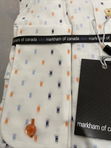 MARKHAM OF CANADA MENS LONG SLEEVE BUTTON DOWN SIZE L 16-16.5 Orange | eBay