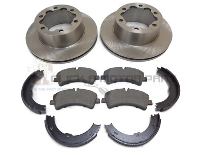 MERCEDES SPRINTER 2006-2016 REAR 2 BRAKE DISCS & PADS & HANDBRAKE SHOES ...