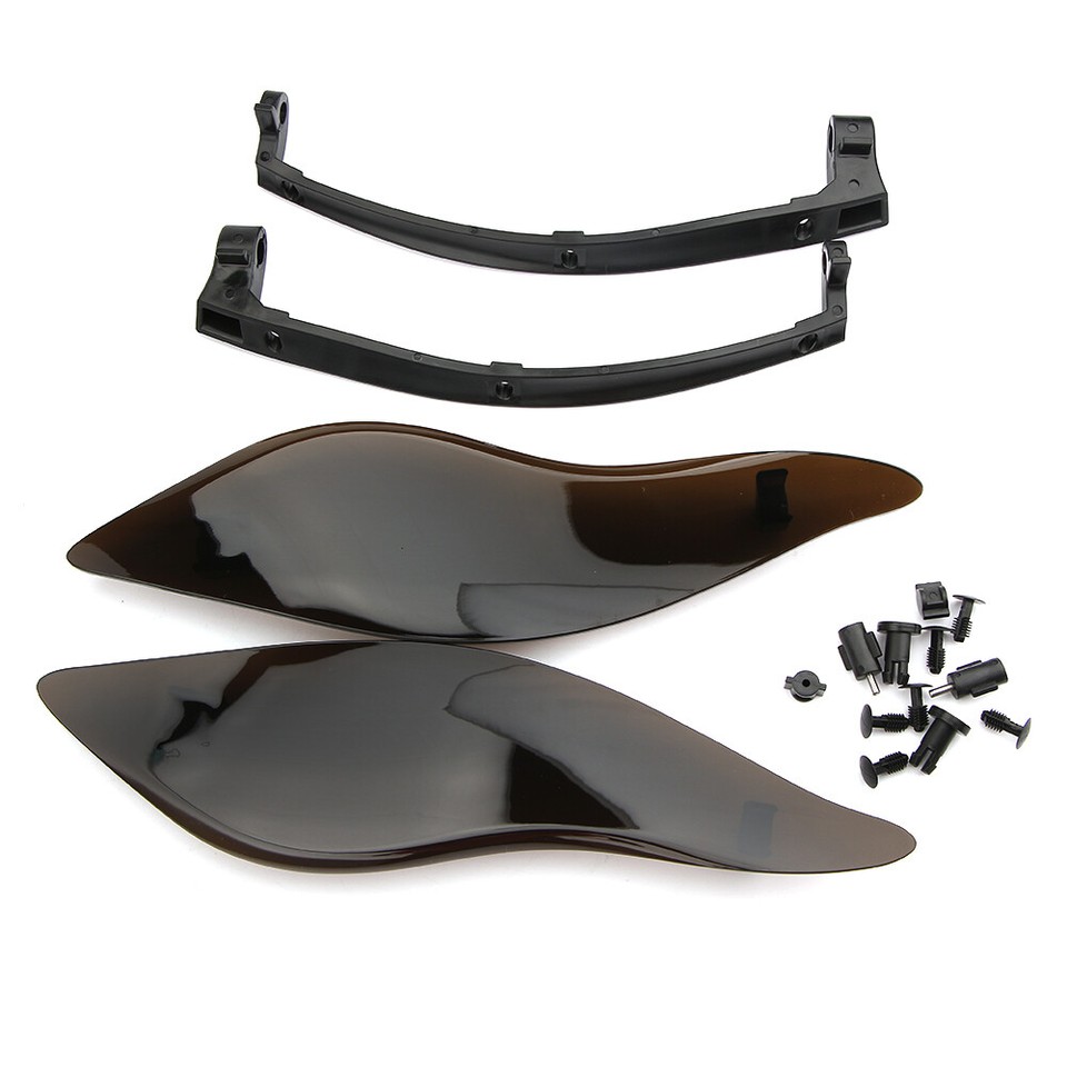 Smoke Adjustable Batwing Fairing Air Wind Deflectors For Harley Touring ...