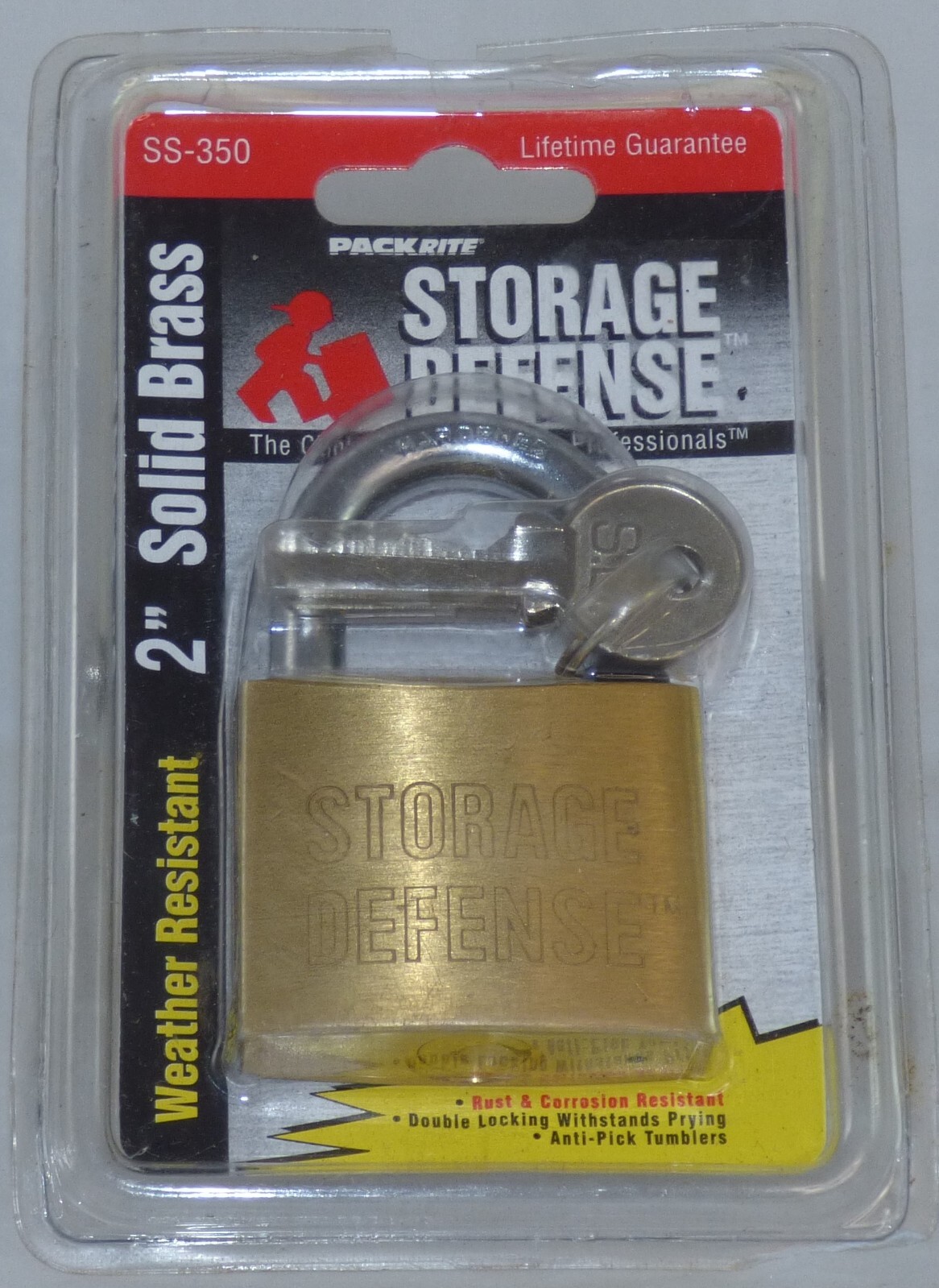 PACKRITE Storage Unit/Trailer 2" Solid Brass Padlock Model SS-350 - 3 ...
