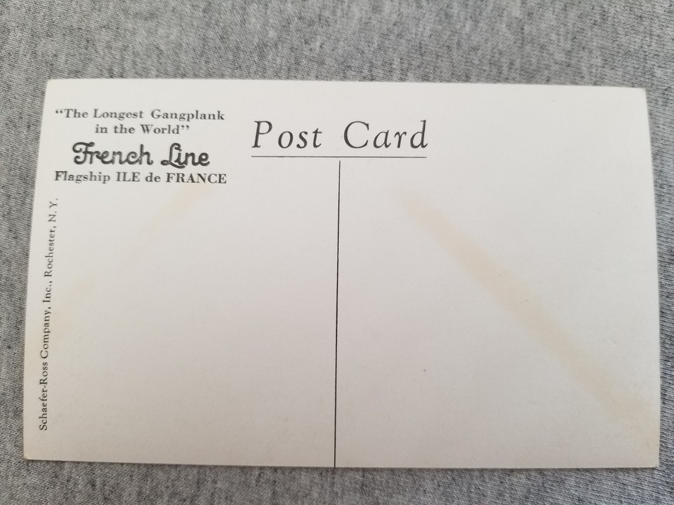 RPPC SS Ile de France Luxury Liner Steamer The Smoking Room First Class ...