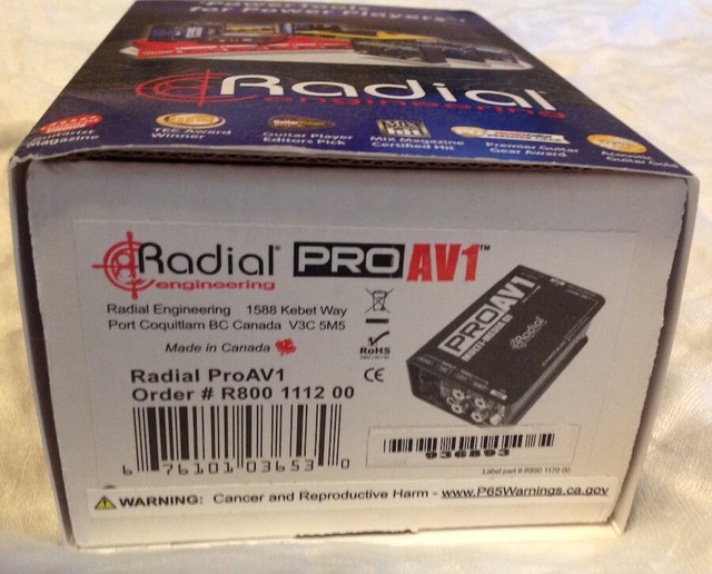Radial Engineering Pro AV1 Passive 1-Channel Direct Box (R8001112) for ...
