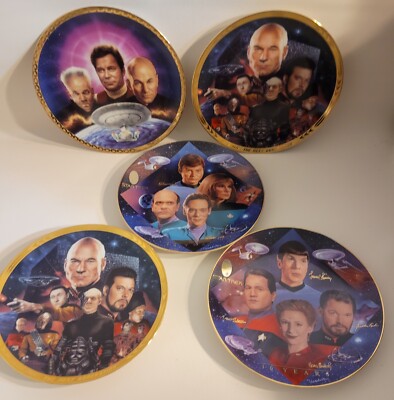 Vintage Set of 5 The Hamilton Collection Star Trek Collector 8" Plates ...