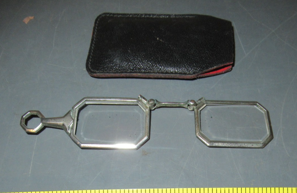 ANTIQUE STERLING SILVER LORGNETTE FOLDING OPERA GLASSES SPECTACLES | eBay