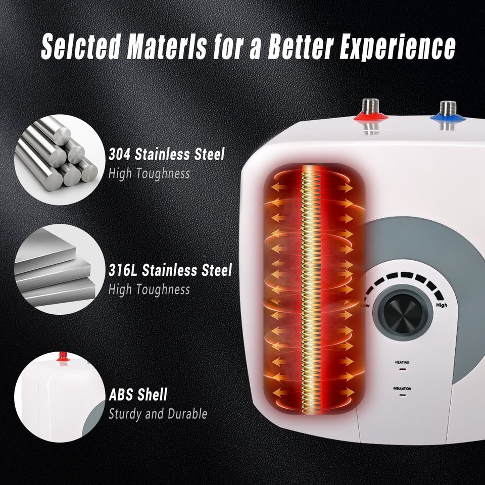 15L Electric Instant Hot Water Heater Under Sink Small Water Tank ...