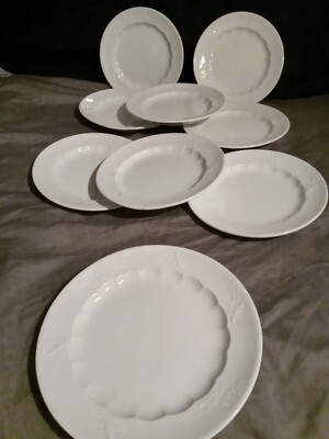 9 Plates Jacob Furnival J.F. c.1850 White Ironstone Bellflowers Nice 9 ...