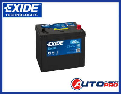 EXIDE EXCELL EB604 BATTERIA AUTO PER AVVIAMENTO 60Ah 480A 12V POLO ...