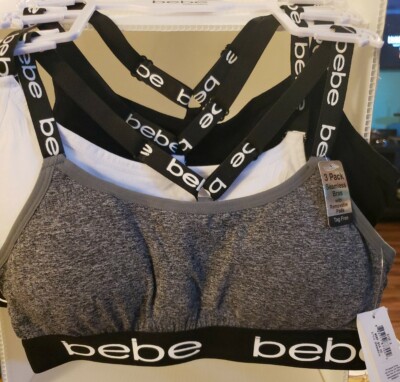 BEBE 3 Pack Bralette Seamless Bras Plus Size S Removable Pads Racerback ...