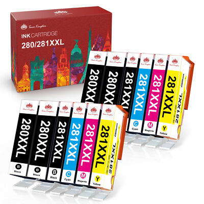 PGI-280 XXL CLI-281 XXL Ink for Canon PIXMA TS6120 TS8120 TS8220 TR7520 ...