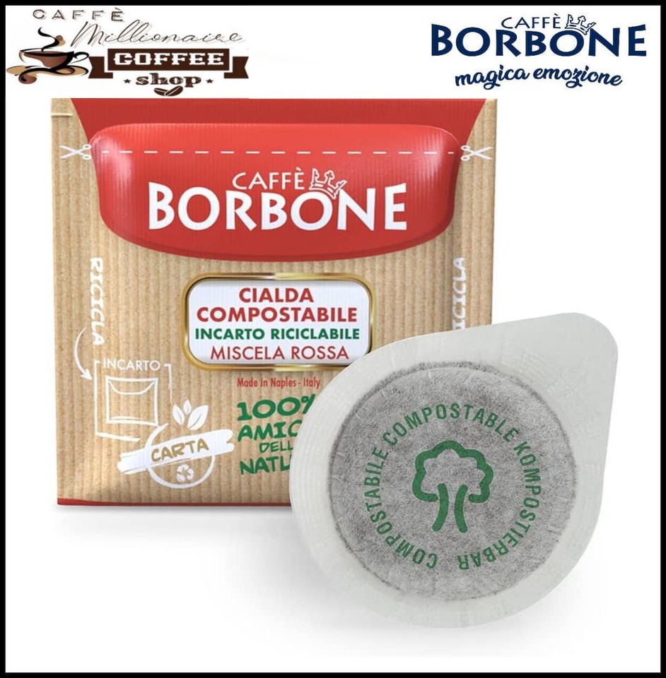 150 Pods Caffè Borbone miscela rossa Filter 44 MM Ese Wrappers Eco 100% ...