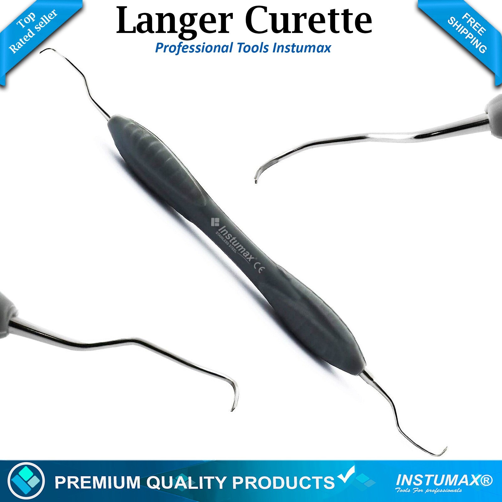 Langer 1-2 Curette Universal Periodontal Scaler Silicone Coated Hand ...
