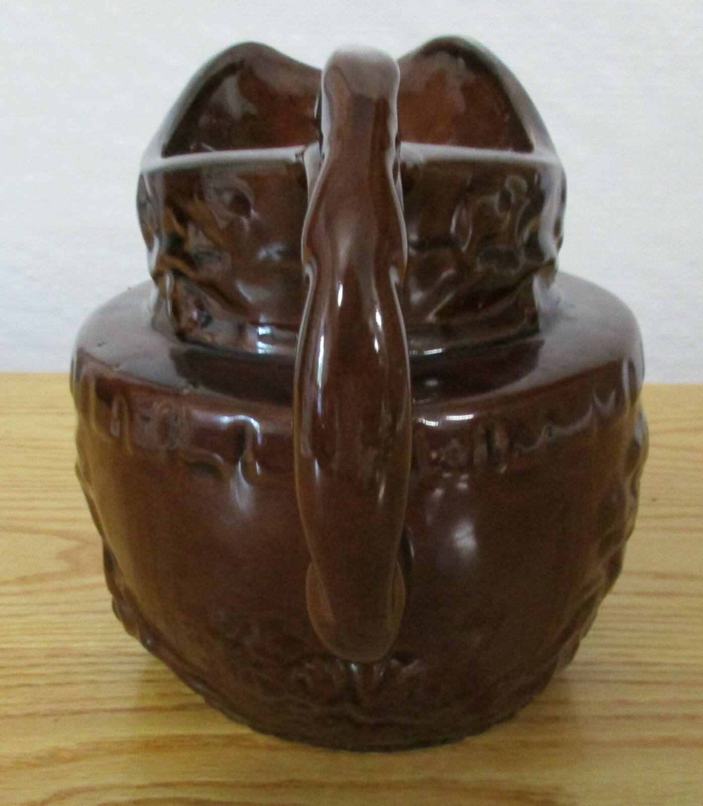 Vintage Rockingham Bennington Dog Hunt Scene Brown Glazed Pottery ...