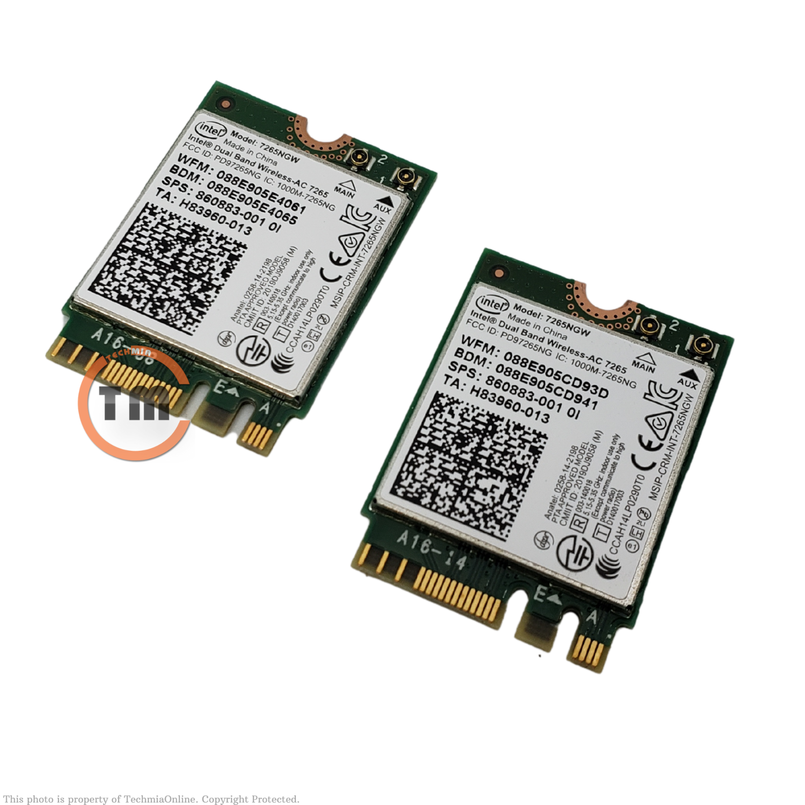 Lot of 2 Intel Dual Band Wireless-AC 7265 7265NGW 802.11ac 867m 2x2 ...