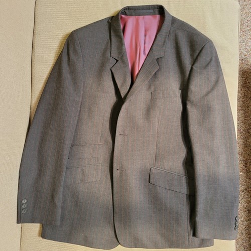 Merc London Suit Jacket Grey w/ Red Pinstriping - Excellent Used ...