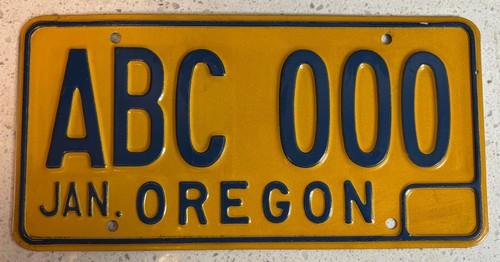 Vintage Oregon SAMPLE License Plate Tag ABC 000 January | eBay