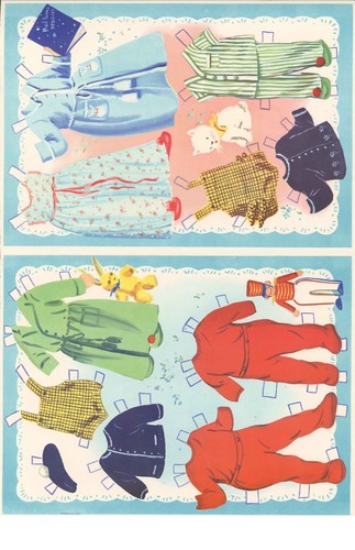 VINTAGE 1958 BABY BROTHER PAPER DOLLS LASER REPRODUCTION~UNCUT~LO PR ...