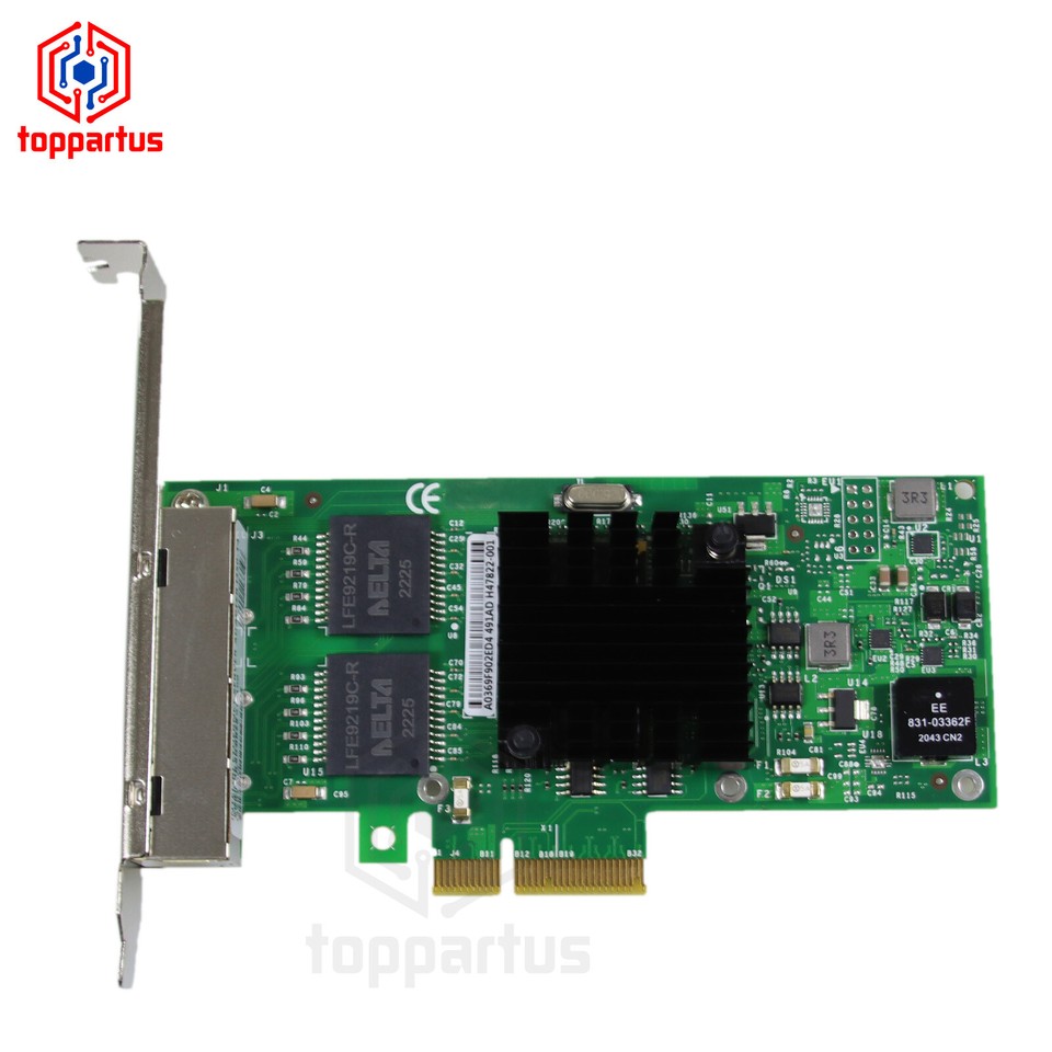 Network Card for Intel I350-T4V2 PCI-E RJ45 4-Port Ethernet Server ...