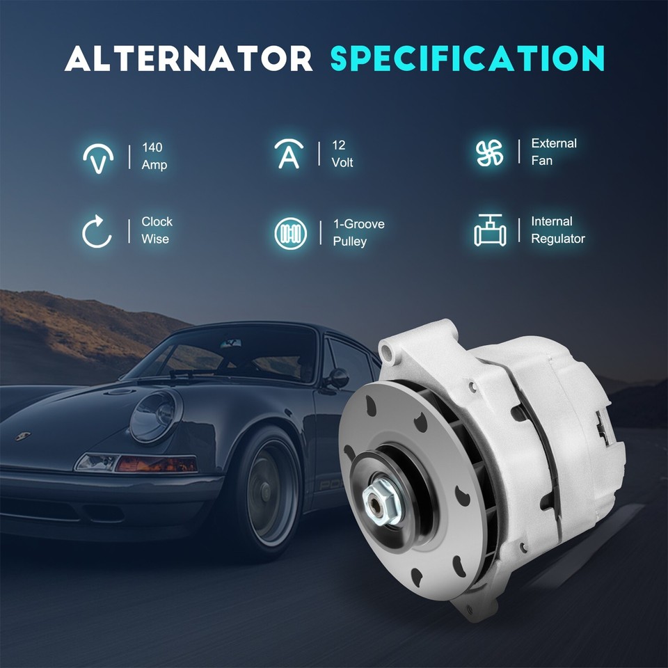 140Amp High Output High Amp Alternator Fits Delco 12SI 1-Wire 7273-12 ...