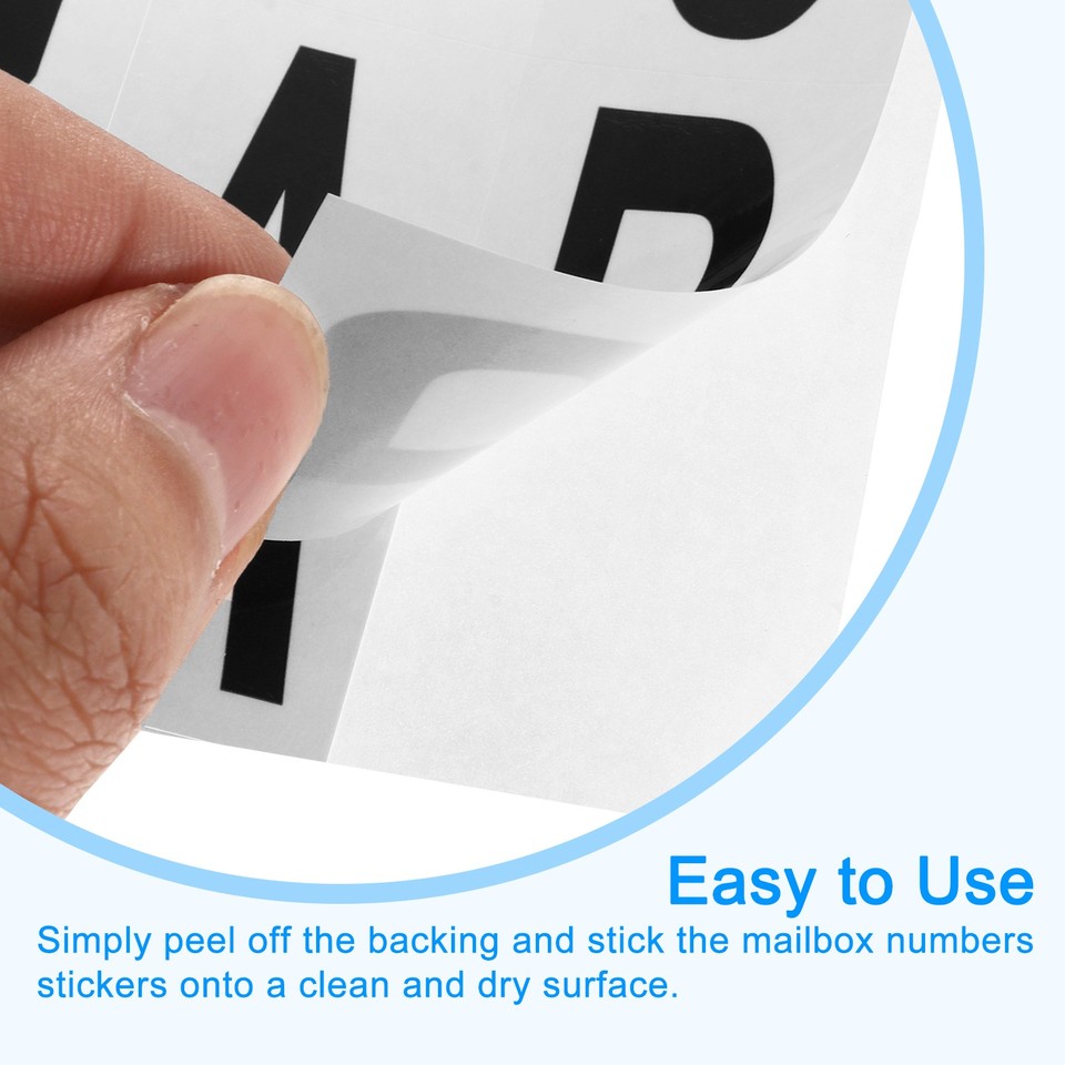 10 Sheets Small Mailbox Numbers and Letters for Decals, Black in White ...