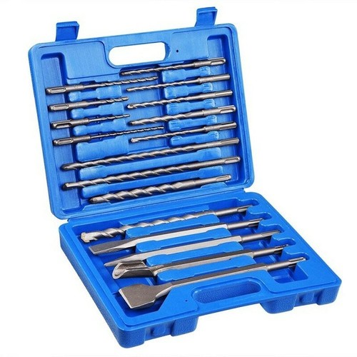 17pcs Electric Hammer Drill Bit Set Sds chisel Plastic Box Shank Impact ...