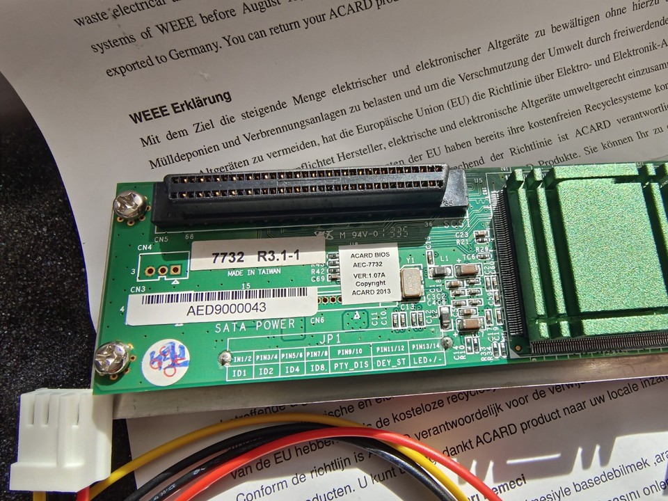 Acard 7732 Ultra SCSI-to-SATA Bridge Adapter for SATA hard disk SN ...