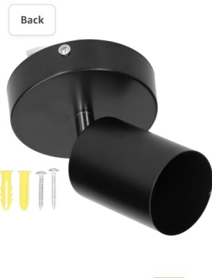 2 X (Black)GU10 Spotlight Base Single Head Wrought Iron Adjustable ...