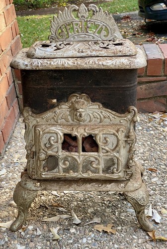 ErieZ Pa Mtg Co. antique gas space heater With Bricks Rare Indian Motif ...