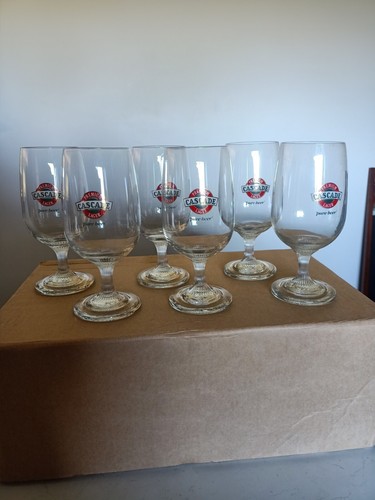 Rare Collectable Retro Set of 6 Cascade Premium Lager Beer Goblet Stem ...