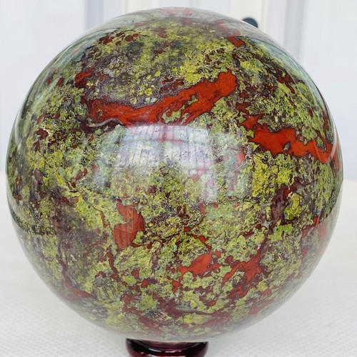 Natural dragon blood stone quartz sphere crystal ball reiki healing ...