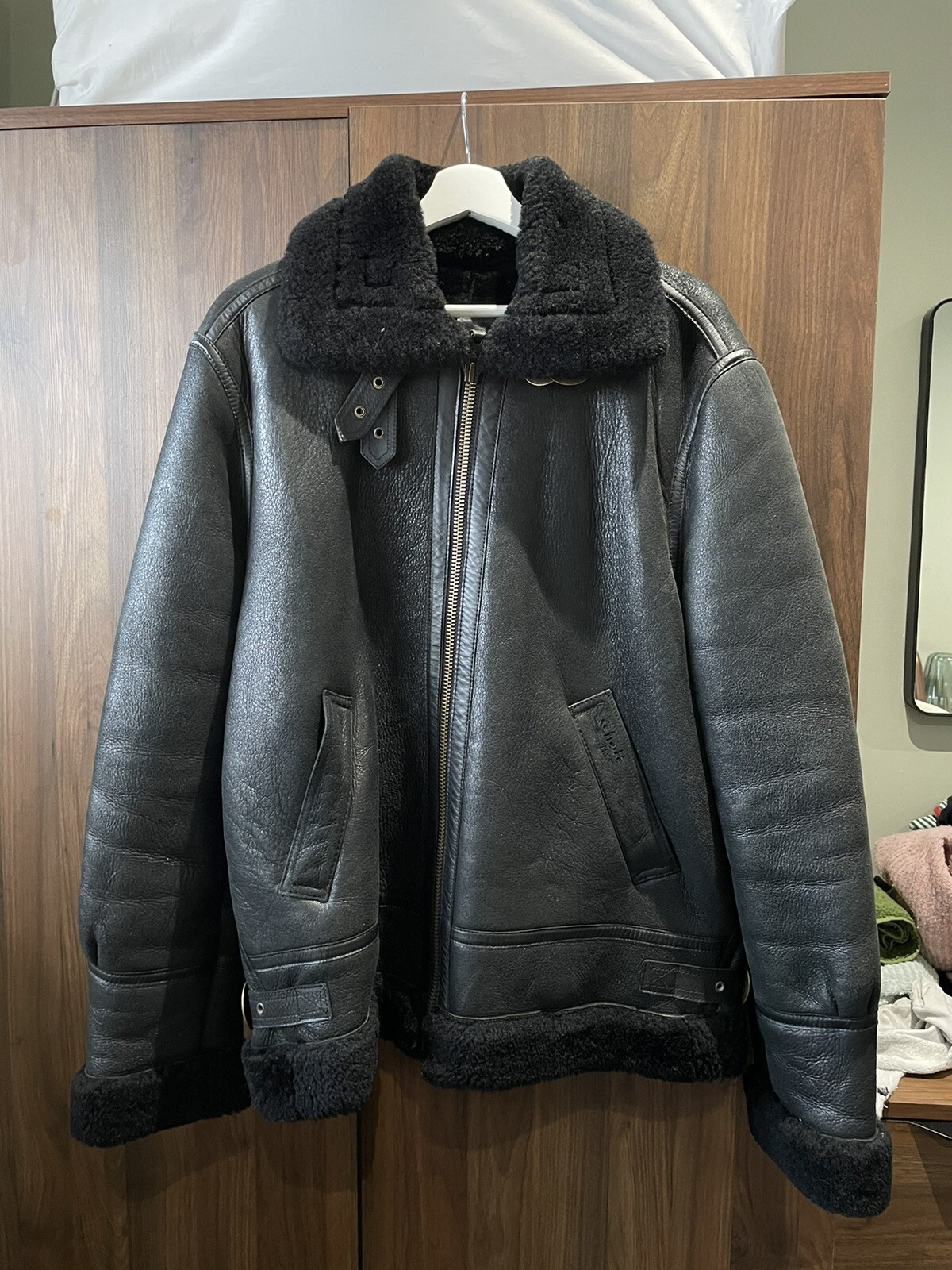 Schott NYC B-3 bomber jacket shearling XL (rrp £1,695.00) | eBay