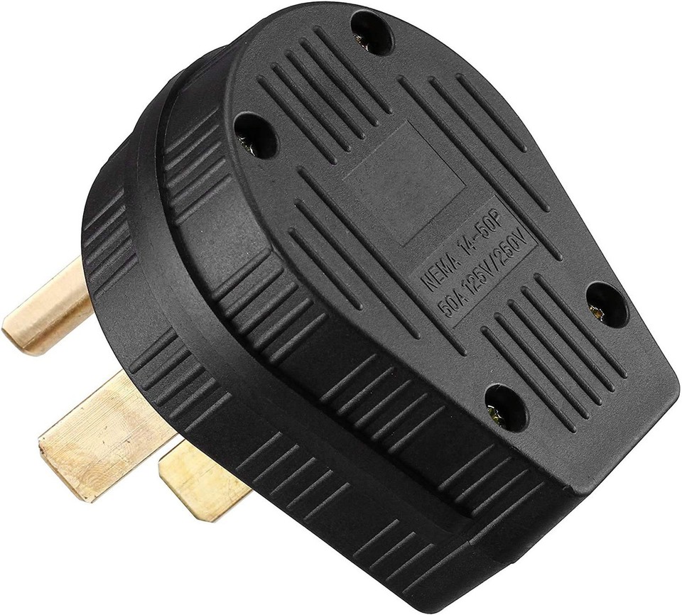 Miady NEMA 14-50P Power Plug, 50-Amp 4-Prong 125/250V Straight Blade ...