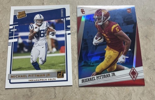 2- 2020 Donruss Michael Pittman Jr. Rated Rookie Canvas & Phoenix Blue ...