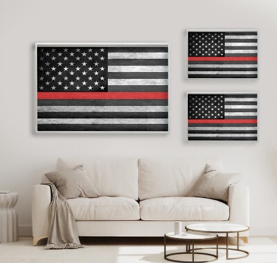 Thin Red Line Firefighter American Flag Poster Design 24x36 11x17 ...