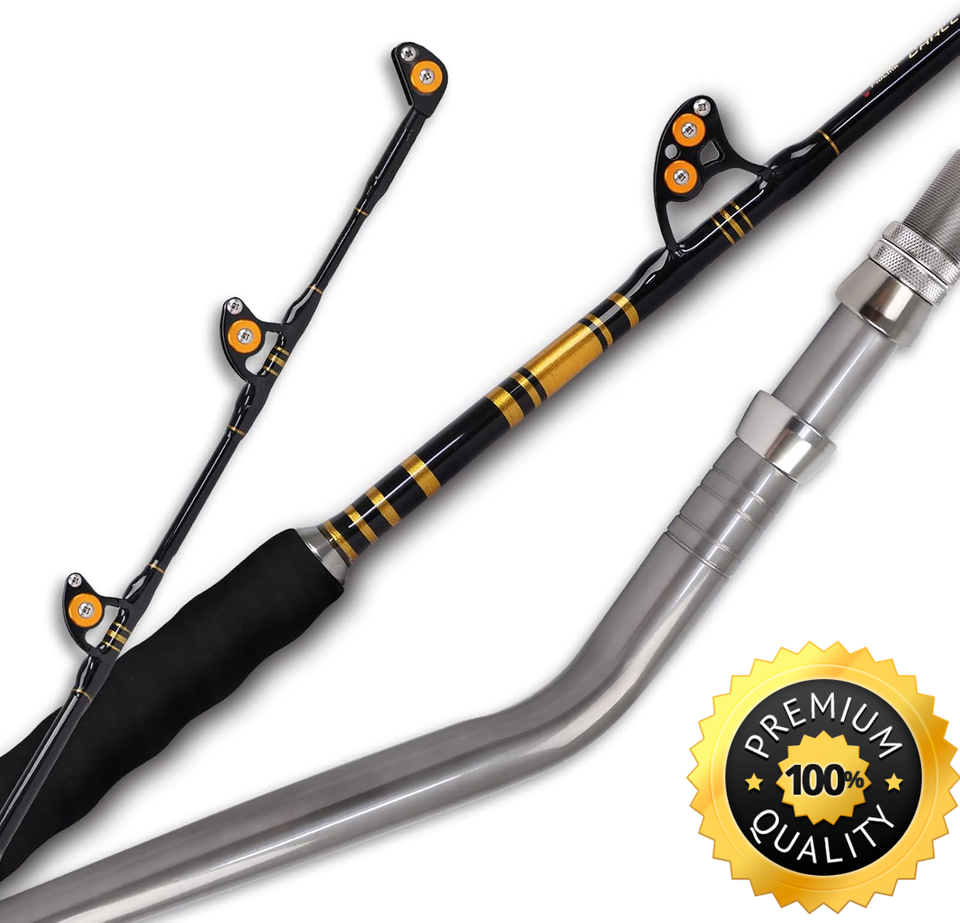 Straight/Bent Butt Trolling Rod Saltwater Offshore Fishing Pole Roller ...