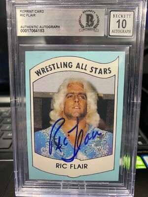 Ric Flair Authentic on card Autograph Beckett 10 Wrestling All Stars ...