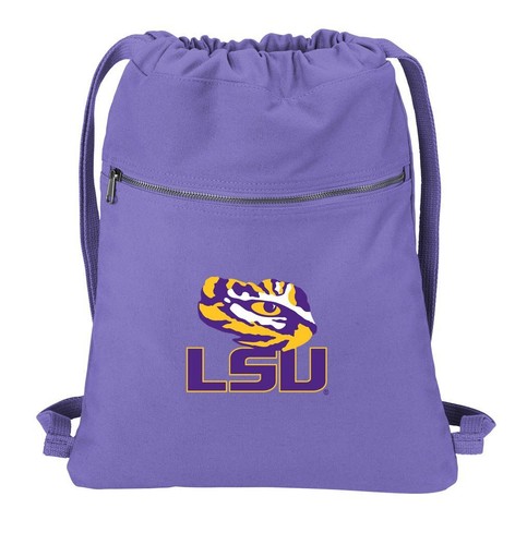 LSU Canvas Drawstring Backpack LSU Tigers Cotton Cinch Pack Bag | eBay