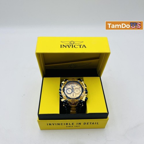 INVICTA Gladiator Men 58.30mm Stainless Steel Gold Dark Blue Steel Gold ...