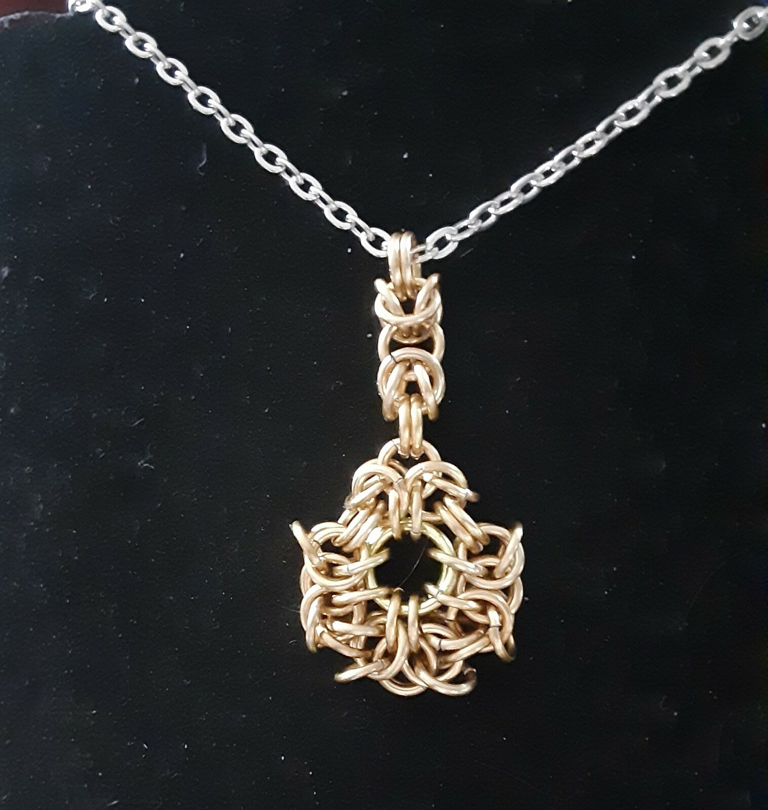 Golden Metal Chainmail Pendant Charm Necklace | eBay