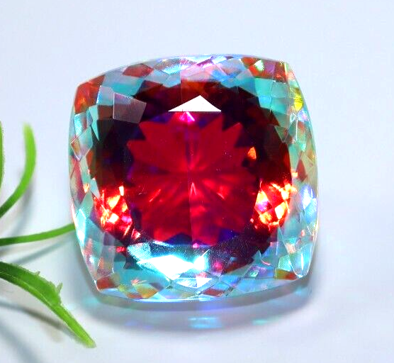 Certified Natural Mystic Topaz 86.30 Ct Cushion Cut Multicolor Loose ...