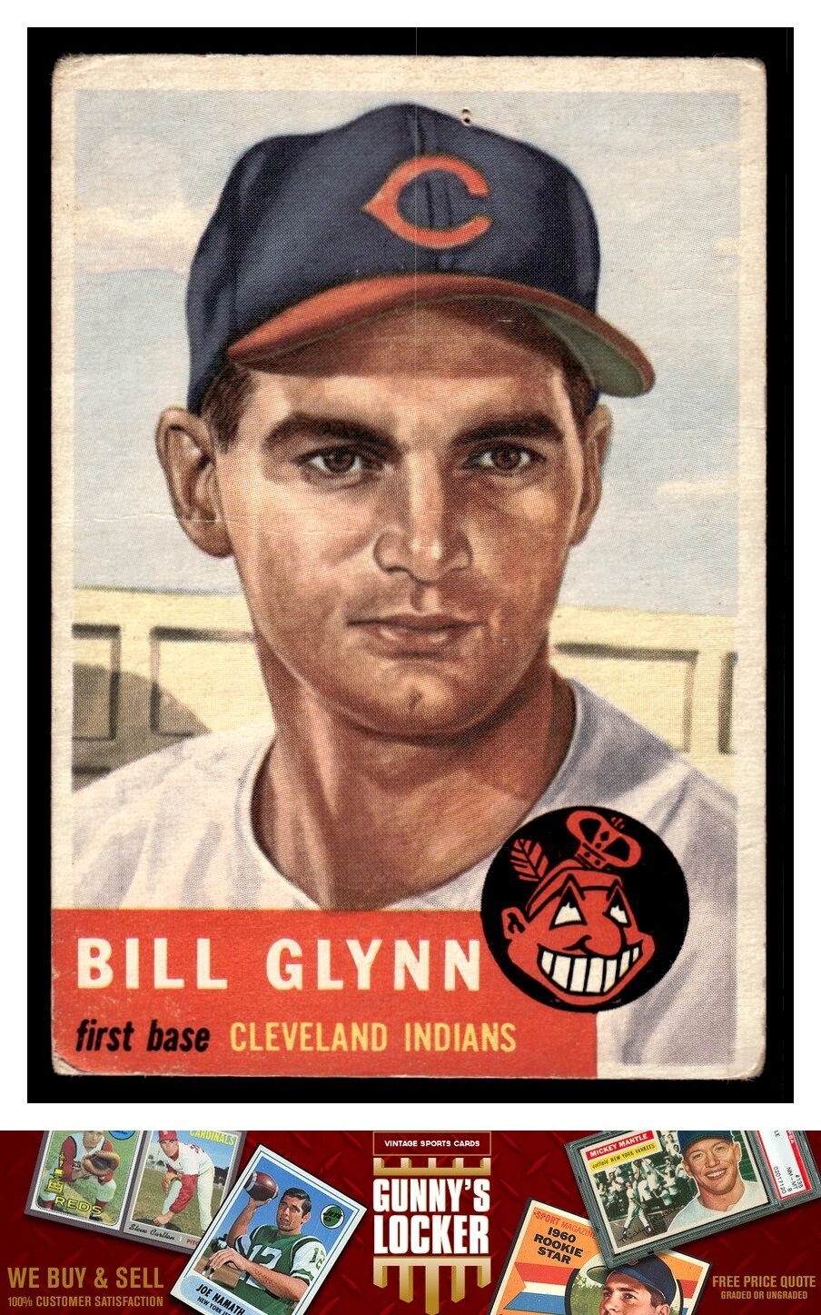 1953 Topps Bill Glynn 171 Cleveland Indians | eBay