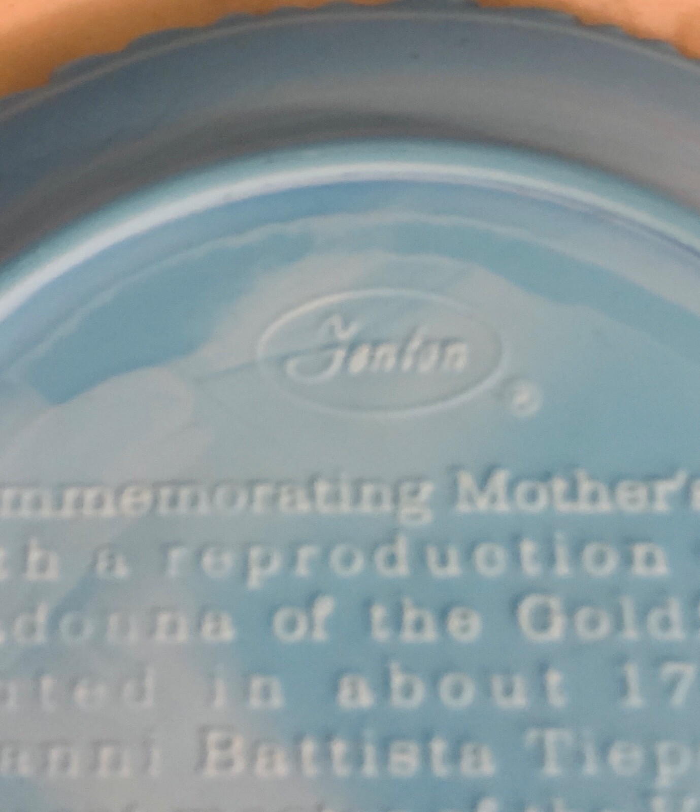 Vintage Fenton 1972 Mother's Day Plate Madonna of the Goldfinch Blue ...