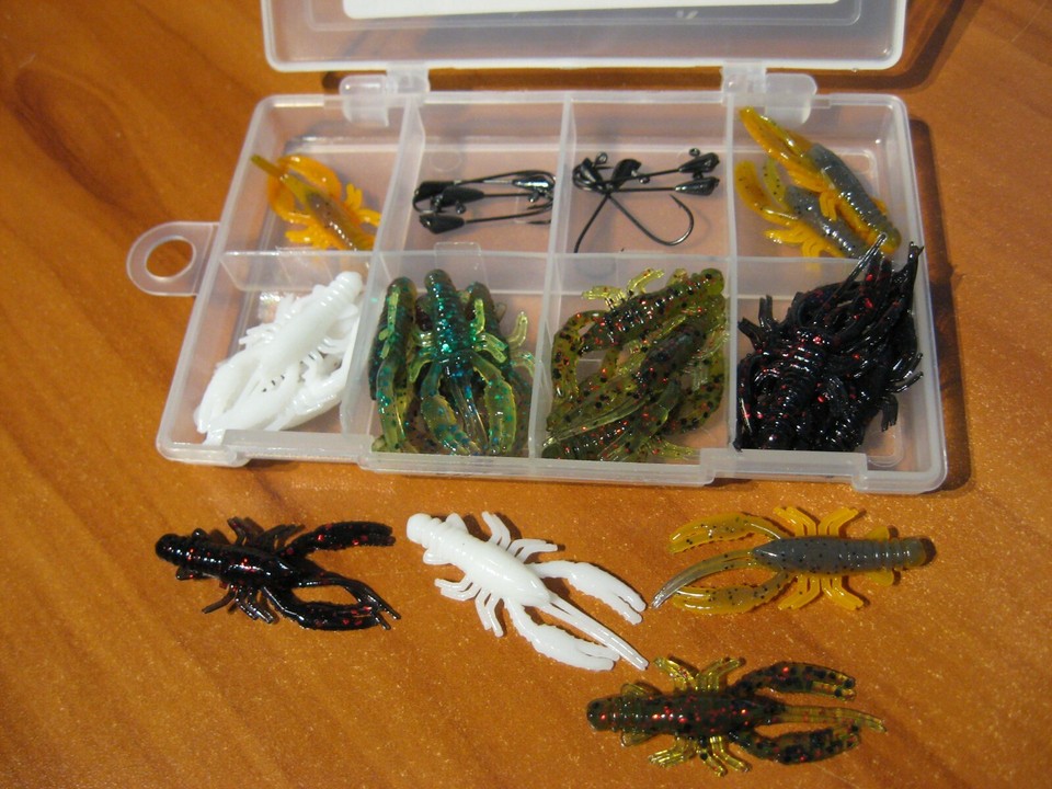 28 Pc Leland's Trout Slayer Kit Jig Lures & Plastic Craw Fishing Baits ...
