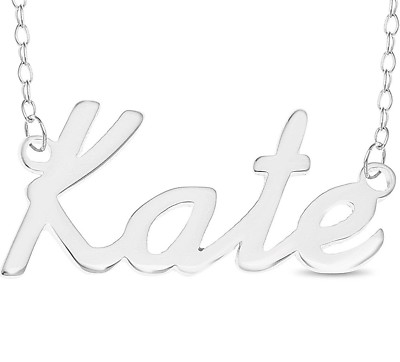 Kate Name Plate Necklace Pendent Sterling Silver female Personalized ...