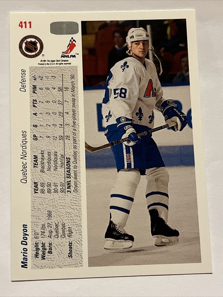 1991-92 Upper Deck Hockey #411 Mario Doyon RC | eBay