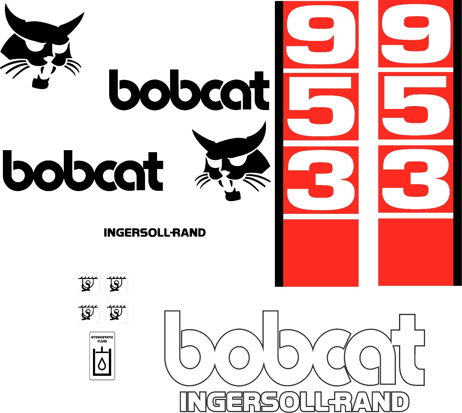 953 Replacement decals decal kit / sticker set skid loader steer fits ...