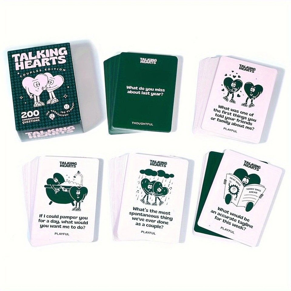 Talking Hearts Conversation Cards Couple Card Game for Date Nights ...