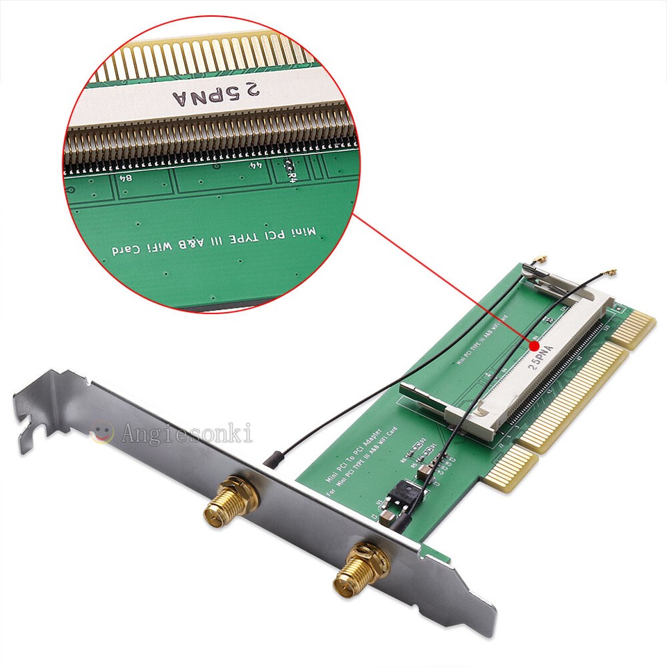 MINI PCI TO PCI Wireless Card Desktop Adapter | For AR9220 AR9223 ...