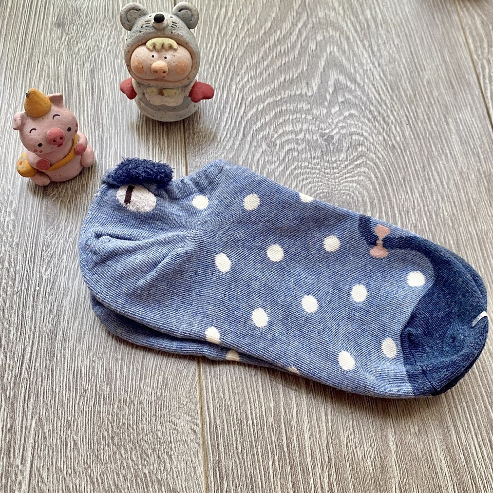 NEW Fashion Ladies Woman Cute BLUE CAT Ear Animal Cartoon Ankle Socks ...